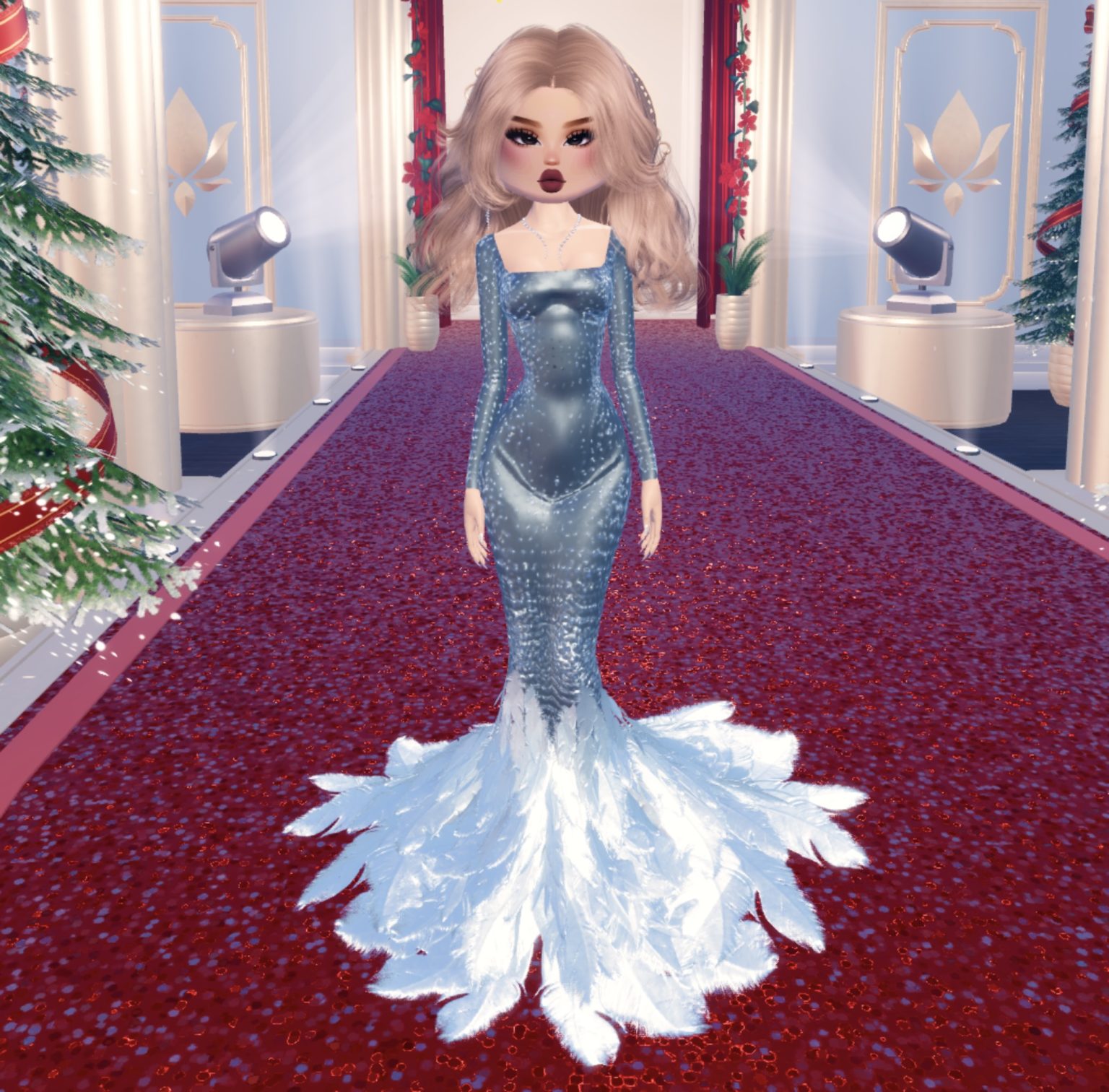 Dress To Impress Feather Dress Prize For Completing The Advent Calendar (+ Outfit Ideas)