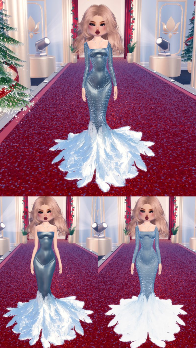 Dress To Impress Feather Dress Prize For Completing The Advent Calendar (+ Outfit Ideas)