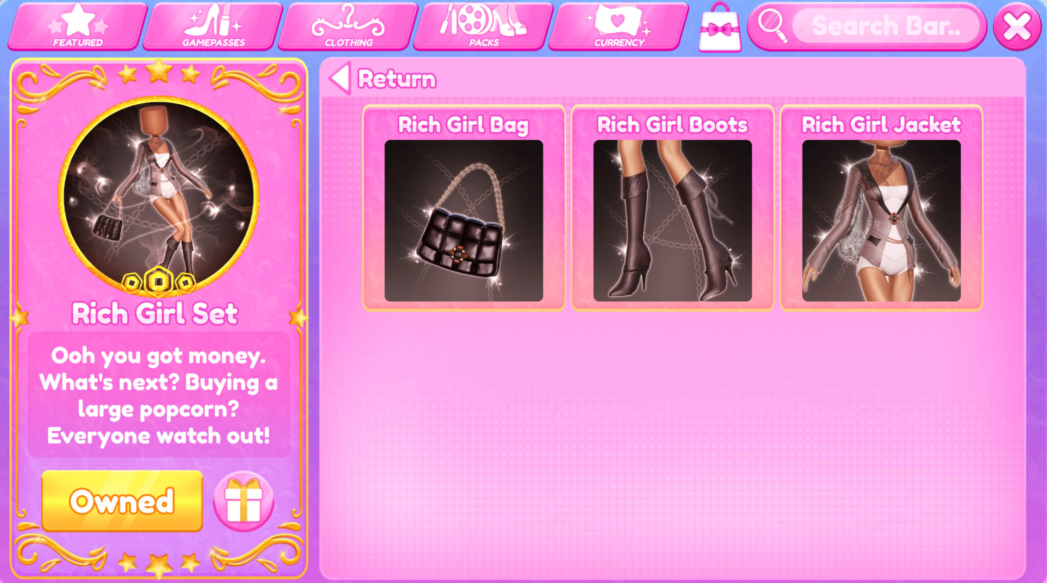 Dress To Impress NEW Rich Girl Set - DTI Girls